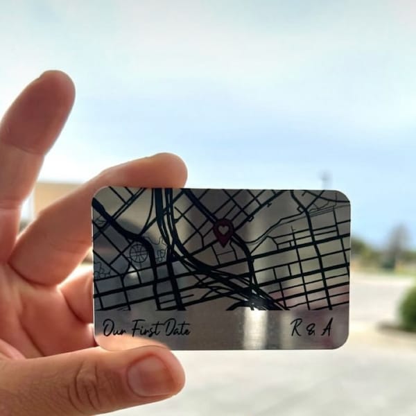 Personalised Map Wallet Card, Where We Met, Couples Valentine's Gift ...
