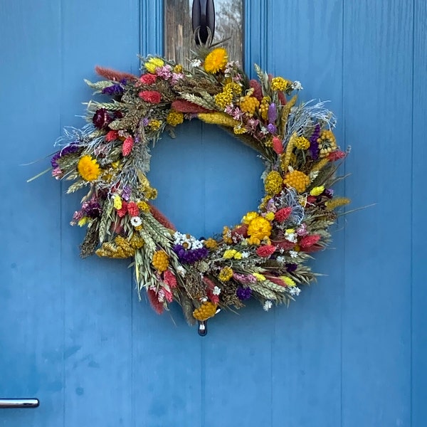 Spring Wreath Making Kit With Dried Flowers. DIY Seasonal Door Wreath ...