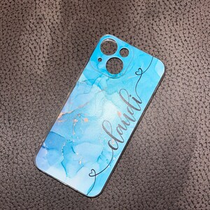 PERSONALISED Phone Case Name Initials Moon Black Plastic Phone Case ...