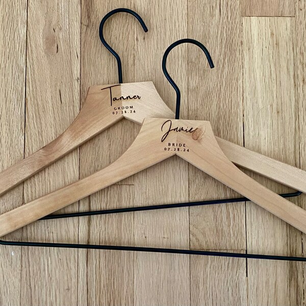 Wedding Title Hanger, Wedding Hangers, Bridesmaid Hanger, Personalized ...