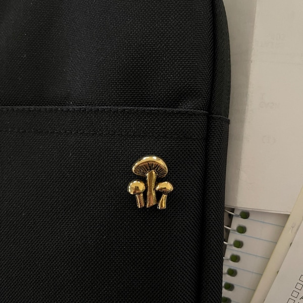Mushrooms Gold Dipped Pewter Lapel Pin - CC533G- Fungi, Foraging, and ...