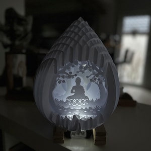 Buddha Pop up SVG Template for Creating Buddha Paper Cut Light Box 3D ...