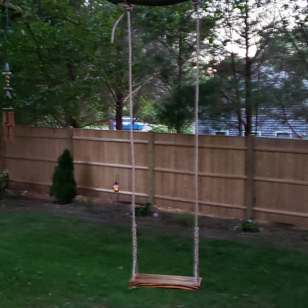 Handcrafted Wooden Tree Swing, Natural or Charred, Rope Included - Etsy