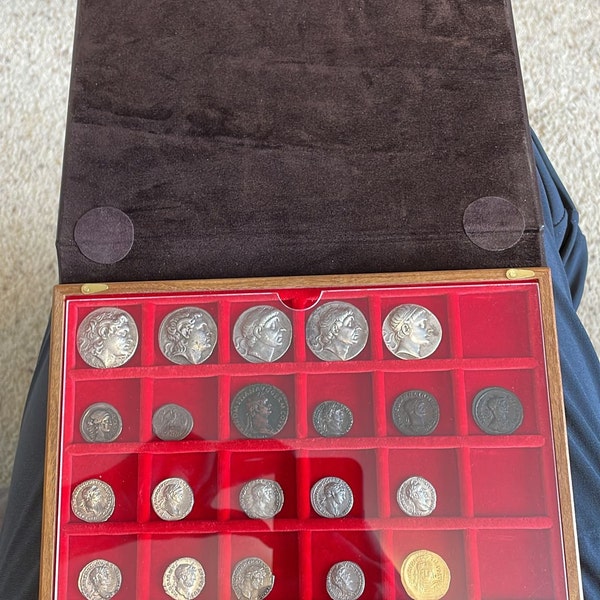 Art. CAP08 Wooden Coin Cabinet for Ancient Coins, Gold, Silver. Coin ...