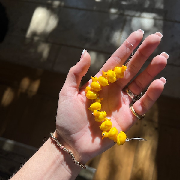 10 Duck Beads,yellow Glass Duck Beads,bead for Keychain Holders,y2k ...