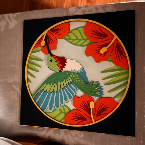 3D HUMMINGBIRD Svg - Shadow Box Svg - Layered Cardstock Svg - for ...
