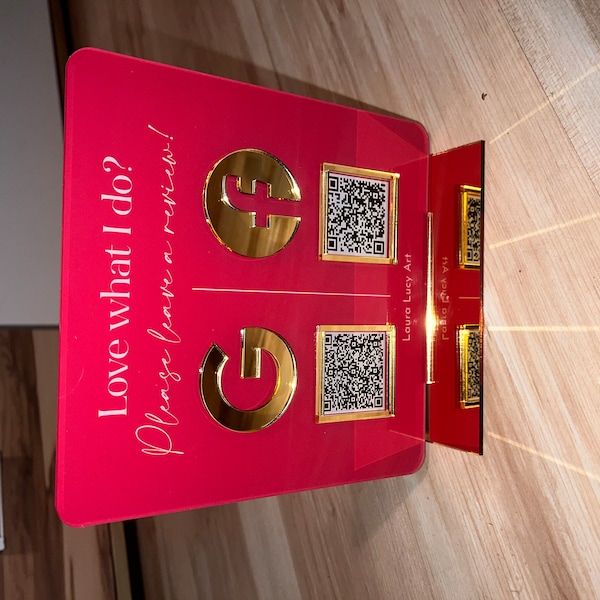 Business Review QR Code Sign, Social Media Sign Plaque, Connect With Us ...