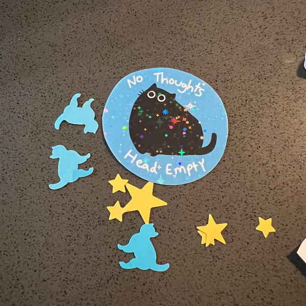 No Thoughts Head Empty / Cat Sticker / Vinyl Sticker / Journaling ...