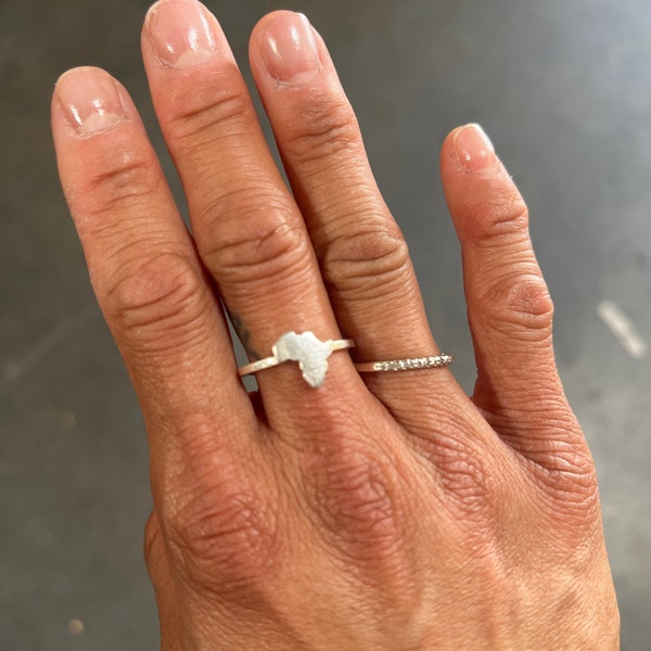South Africa Ring / Outline of South Africa / Dainty Silver Ring ...