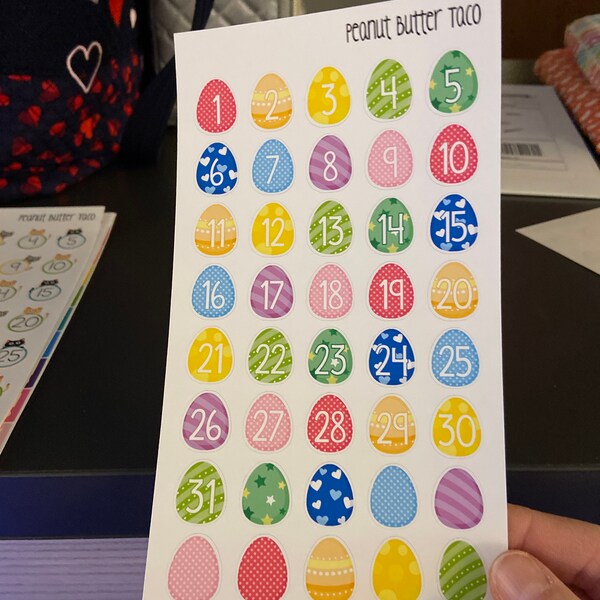 Egg Date Covers Planner Stickers - Spring Date Cover Stickers - Easter ...