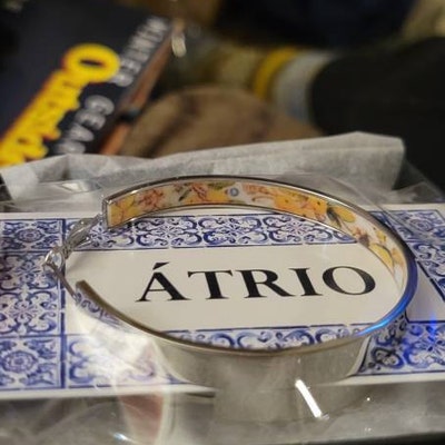 Atrio Tile Ring Portugal Gold Blue Tiles Stainless STEEL Portuguese ...