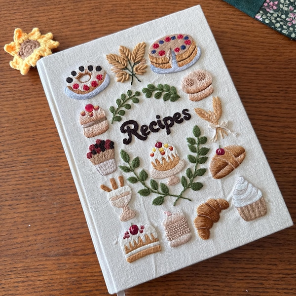 Custom Hand Embroidered Notebook, Handmade Fabric Notebook, Custom ...