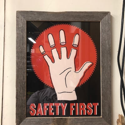 Work Safety Poster, Woodshop Safety Print, Safety First, Gift for Dad ...
