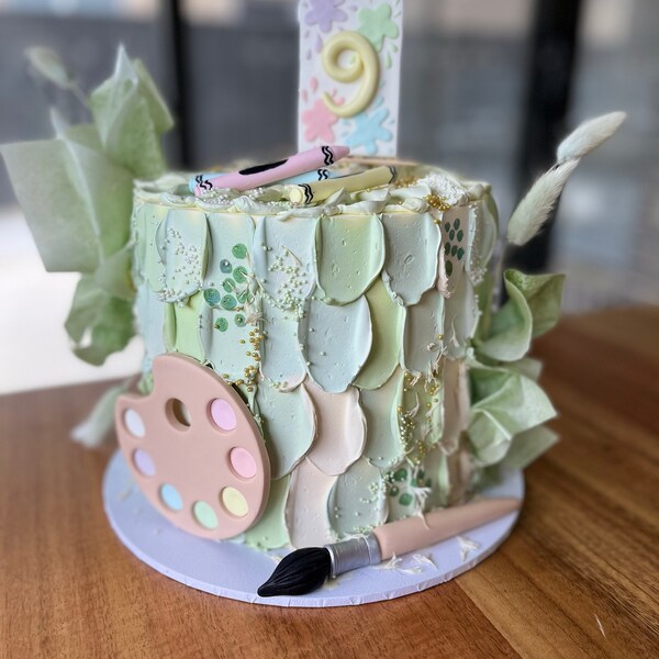 Art Painting Party Cake Topper Set. Fondant Handmade Birthday Party Diy ...