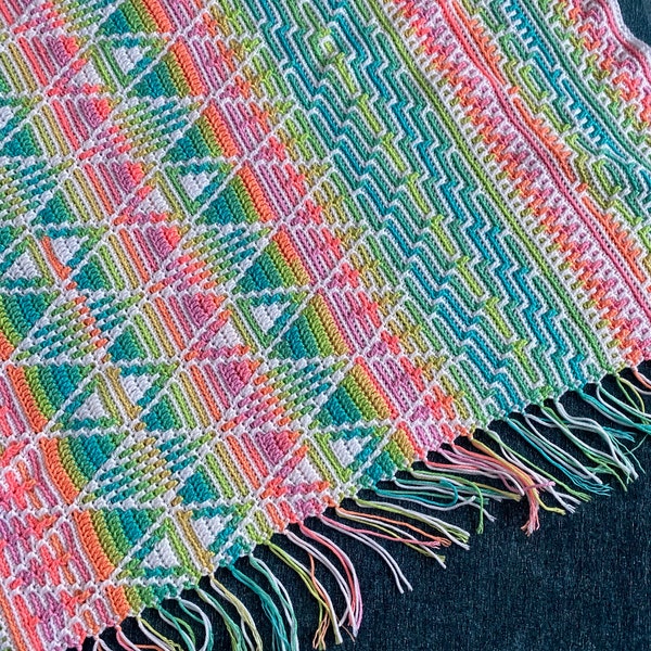 Diamondback Blanket Overlay Mosaic Crochet Pattern - Etsy