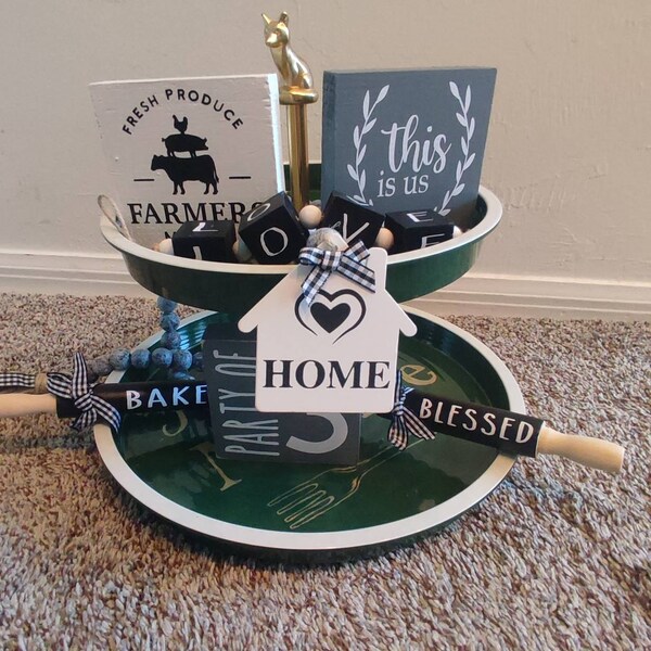 Family Decor Bundle, Tiered Tray Decor, Rae Dunn Inspired, Farmhouse ...