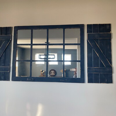 8 Pane Farmhouse Wall Decor Window Mirror Rustic Window Mirror Rustic ...