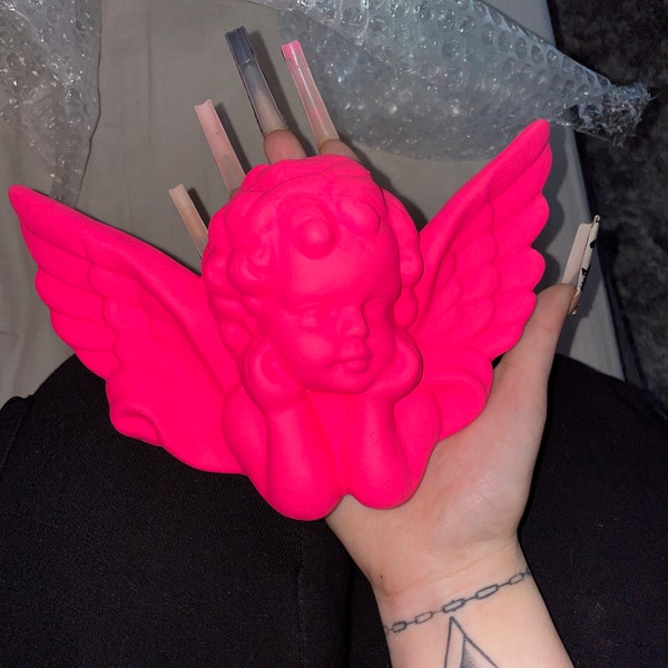 Medium 8x5.5inch - 20x14cm CHERUB | ANGEL | Cupid | NEON Pink ...