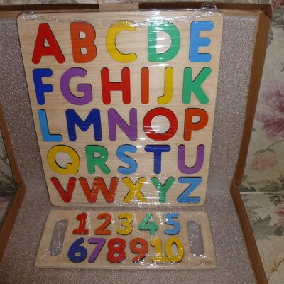 Wooden Rainbow Alphabet Puzzle for Boy and Girl - Etsy