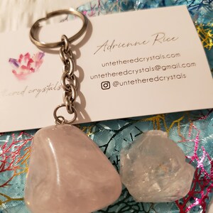Rose Quartz Keychain Reiki Infused Love Romance Self-love Crystal Key ...