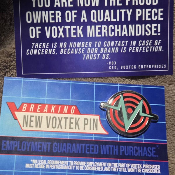 Voxtek Logo Hazbin Hotel Inspired Hard Enamel Pin - Etsy