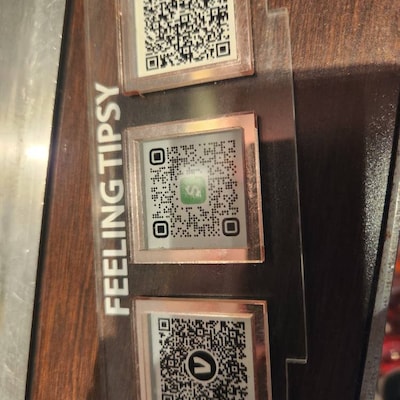 QR Code Display Sign Acrylic, 4 Codes, Quadruple Code Sign, SIZE 4.5x9 ...