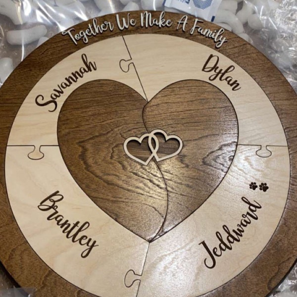 Unity Puzzle, Family Puzzle, Blended Family Puzzle - Last Name Center ...