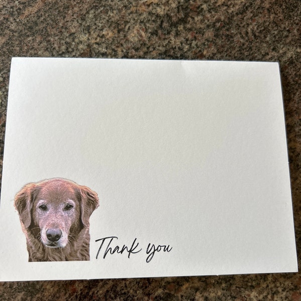 Dog Note Cards With Pet Portrait, Personalized Dog Not Card Set, Custom ...