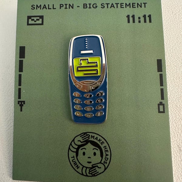 Snake Game Nokia 3310 Enamel Pin - Brick Phone Enamel Pin - Brick Phone ...