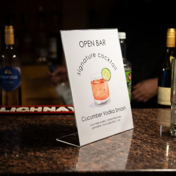 Custom Cat Portrait Bar Menu Sign. Custom Illustrated Drink List. Fun ...