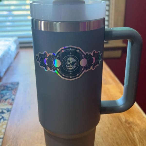 Moon Phases Celestial Sticker - Clear Lunar Cycle Sticker - Transparent ...