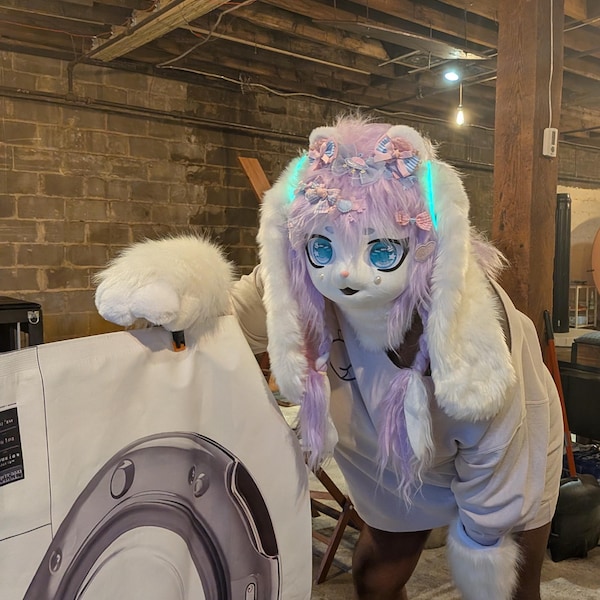 Candy Lavender Bunny Kigurumi Fursuit Furry Head Kig Style,white Bunny ...