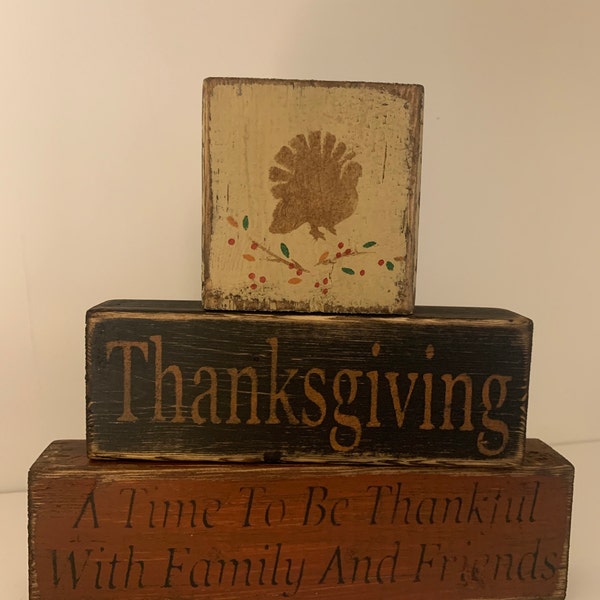 Primitive Block Sign Thanksgiving Saying - Etsy