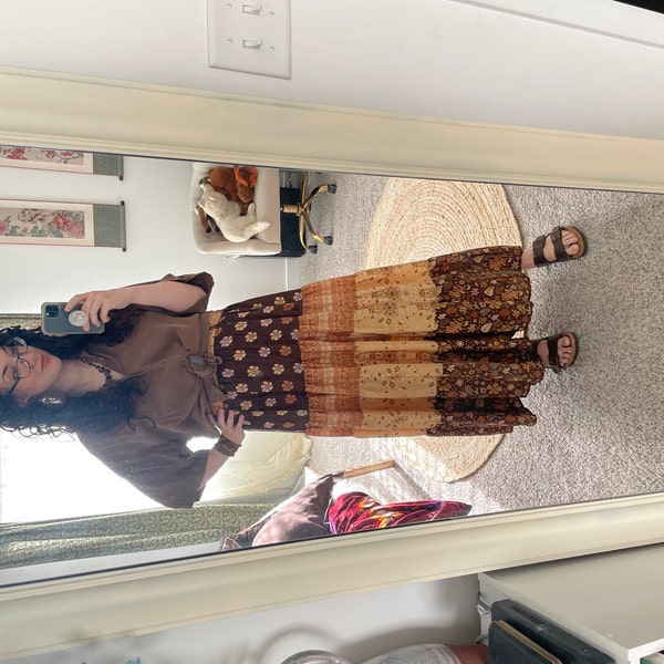 Bohemian Desert Solstice Tiered Soft Maxi Skirt, Hippie Boho Style Sun ...