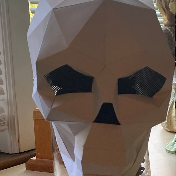 DIY Skull Mask, Low Poly Paper Craft Template, Printable Skull Mask ...