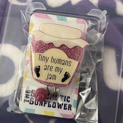 Cow Print Baby Feet Badge Reel Postpartum Badge Reel Maternity Mother ...