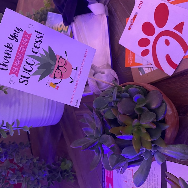 Teacher Appreciation Gift - Succulent Tag Printable - Staff Thank You ...