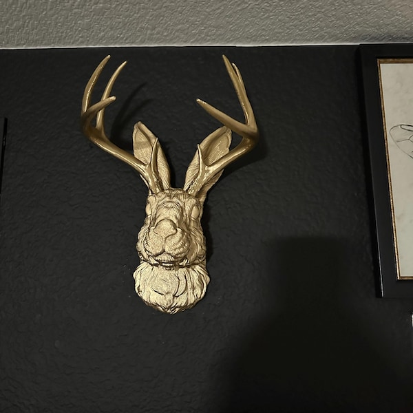 Jackalope Head Wall Art 3D Printed Jackalope Mount Home Decor - Etsy UK