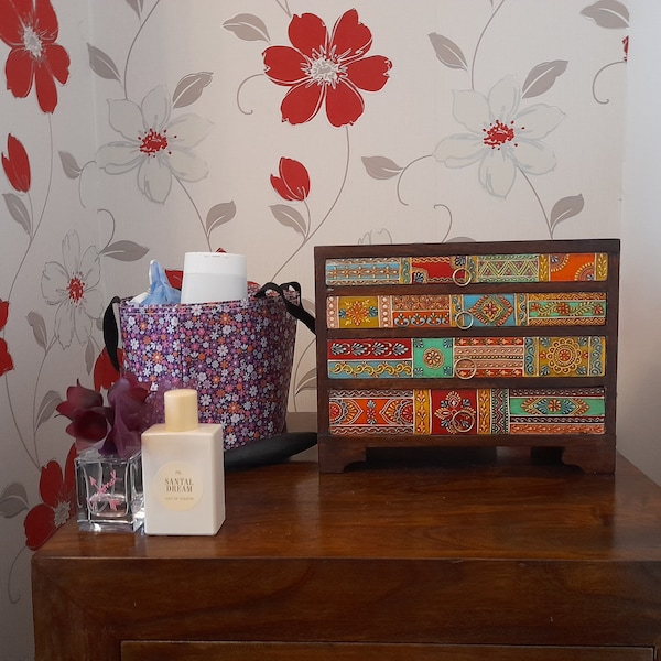 Hand Painted Wooden Four-drawer Mini Chest, Small Chest of Drawers ...