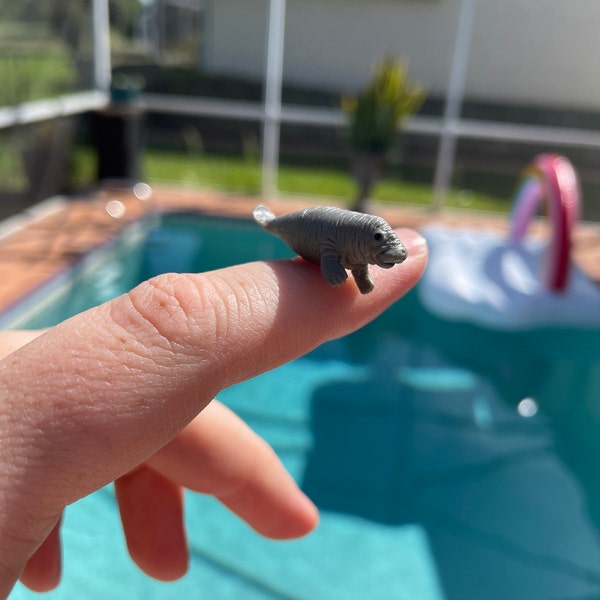 Tiny Manatee Figurine - Soft Plastic Animal for Diorama or Aquarium ...