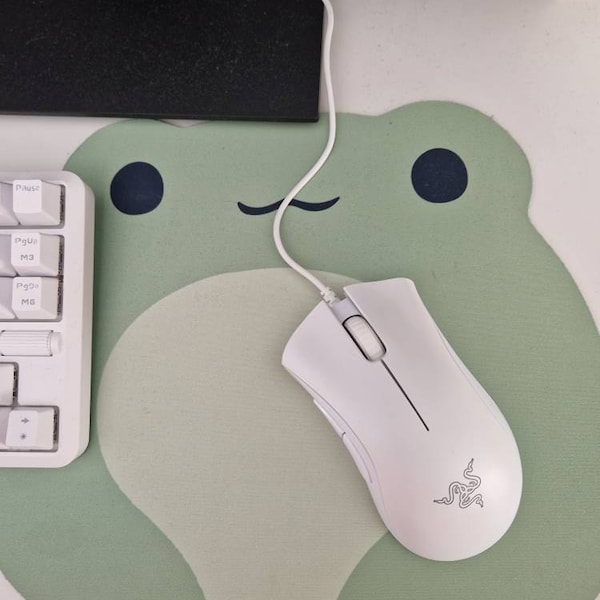 Kawaii Frog Mousepad, Cute Green Mouse Pad With Wrist Rest, Soft ...