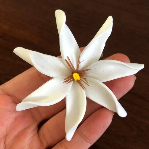 3" Tiare Foam Flower, Ear Flower, Tahitian Gardenia, Pinwheel Tiare ...