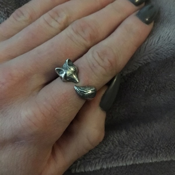 Hare Ring in Silver or Bronze Small Wild Rabbits Adjustable Band Made ...