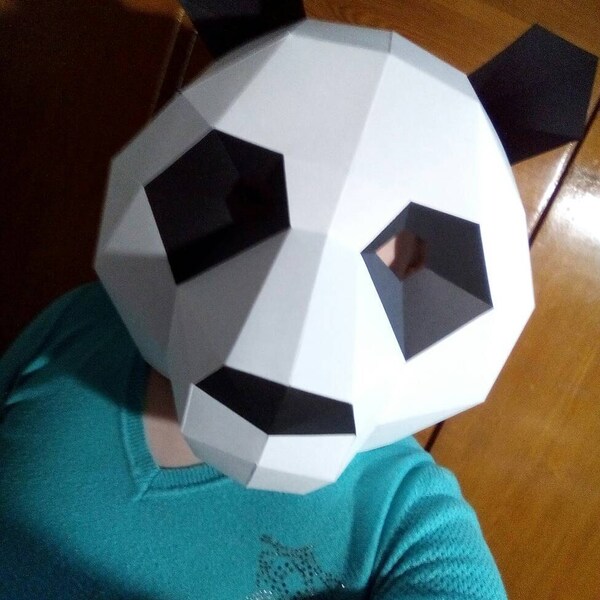 Cute Panda Mask, DIY Gift Idea, DIY Printable Animal Mask, Instant Pdf ...
