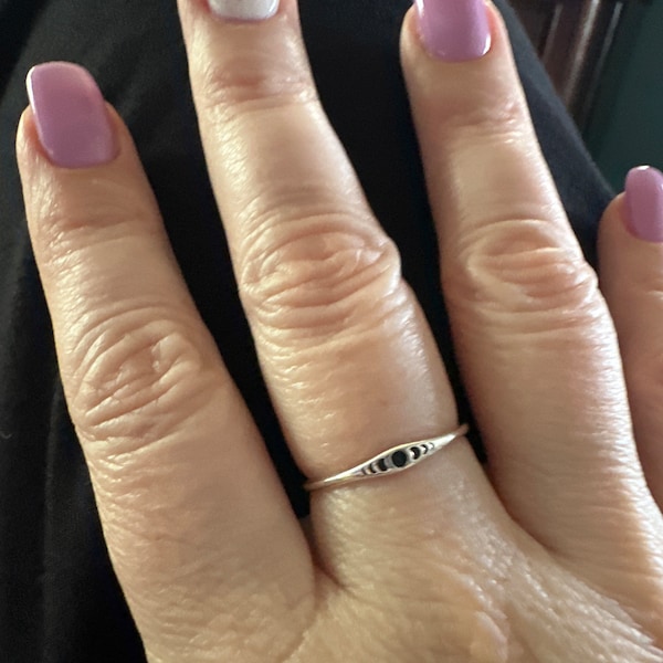 Silver Moon Phase Ring,tiny Moon Ring,half Moon Ring,silver Moon Ring,midi Jewelry - Etsy