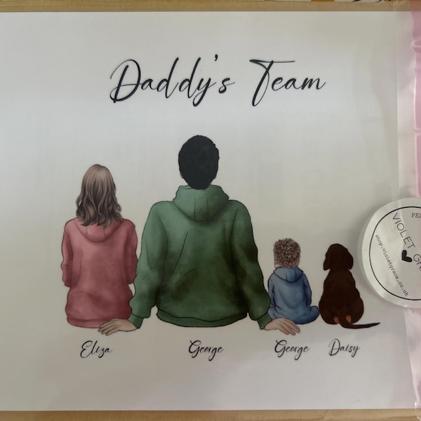 Personalised Dad Word Art Print, Fathers Day Gift, Custom Wall Art ...