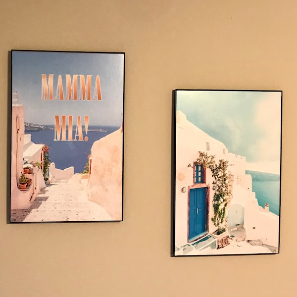 College Dorm Decor Mamma Mia Set of 9 Santorini Girl Room Decor Cubicle ...