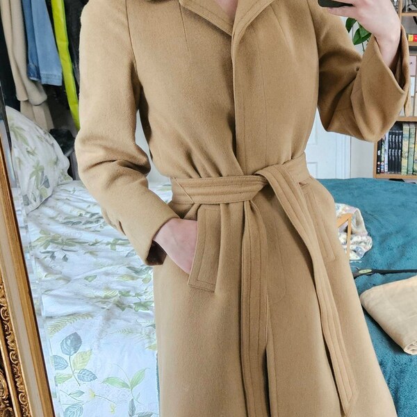 1970s VINTAGE Plaid Wool Coat in Green and Orange Women's Mod Coat 60s ...