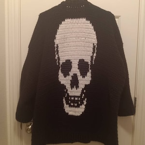 Crochet Skull Cardigan Pattern Crochet Sweater Pattern TOO - Etsy