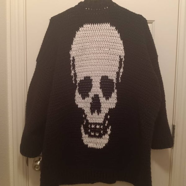 Crochet Skull Cardigan Pattern Crochet Sweater Pattern - Etsy